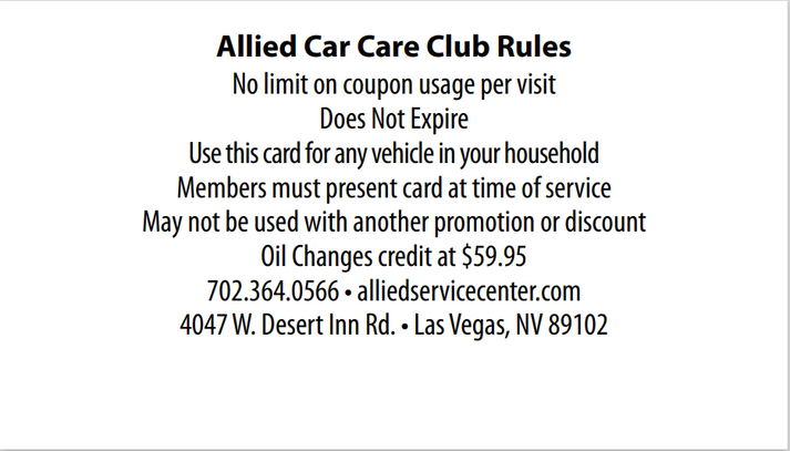 Allied Club Card - Platinum – Allied Service Center